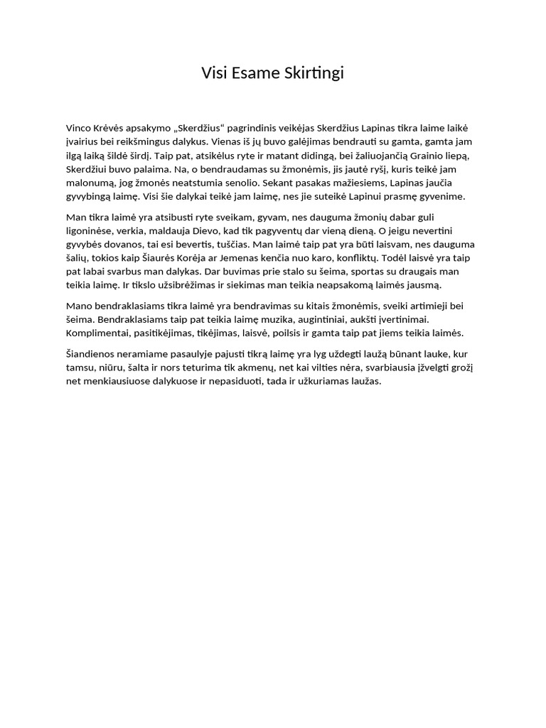 Visi Esame Skirtingi | PDF