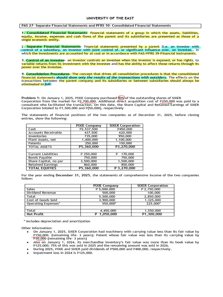 Consolidation | PDF | Book Value | Consolidation (Business)