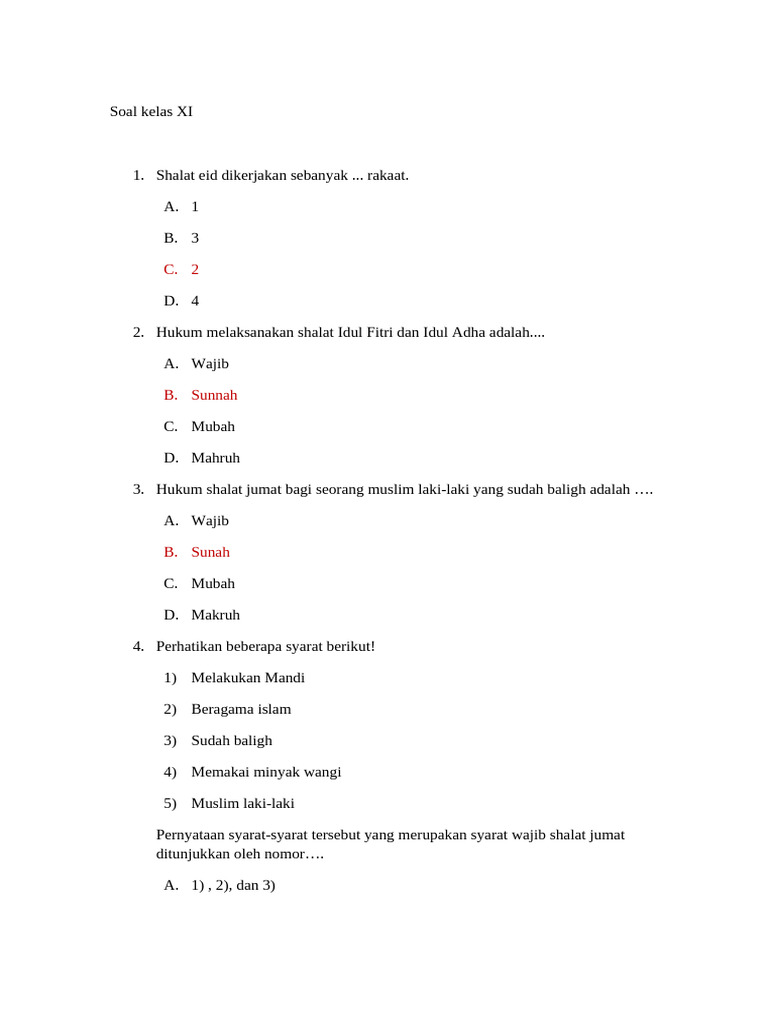 Soal Fikih Kelas XI | PDF