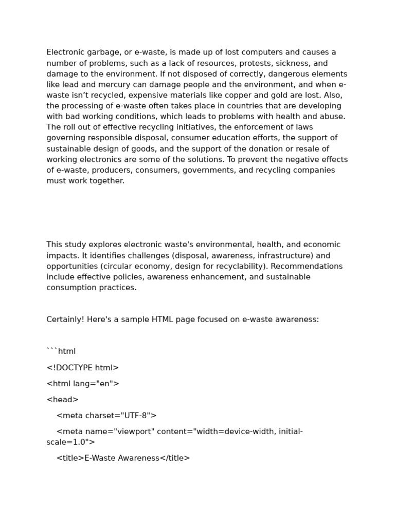 Document | PDF | Electronic Waste | Waste