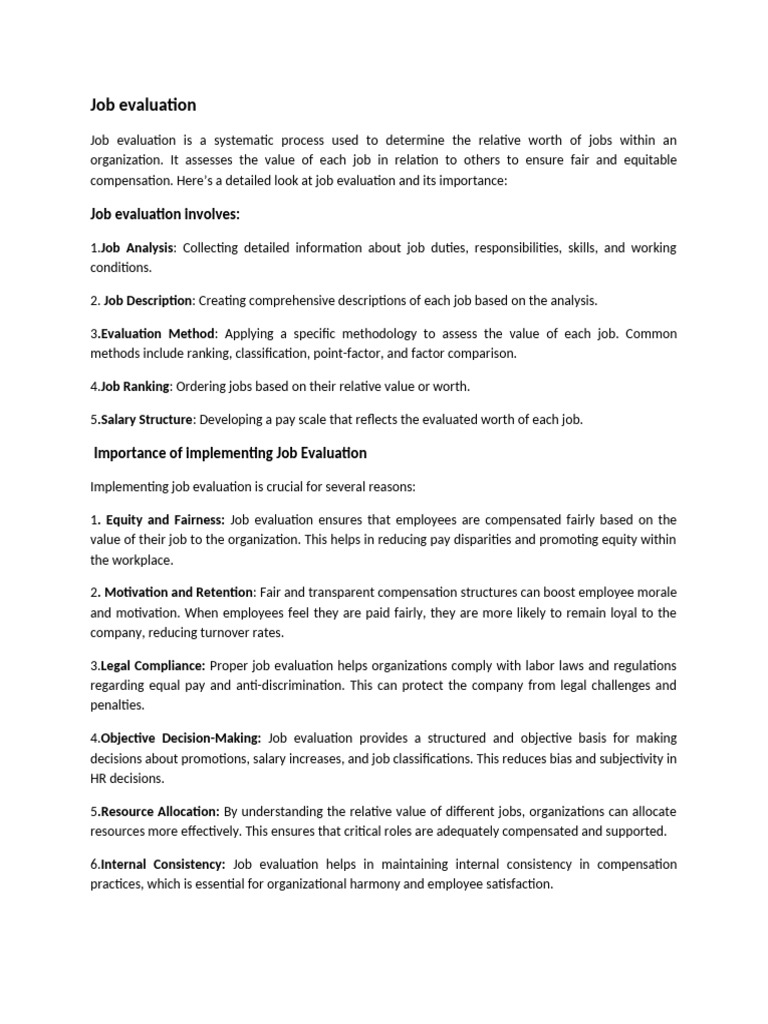 Job evaluation-WPS Office | PDF | Evaluation | Salary