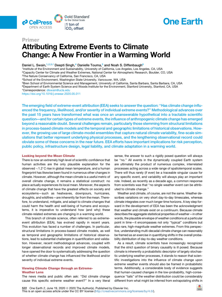 Attributing Extreme Events To Climate Change | PDF | Climate | Climate ...