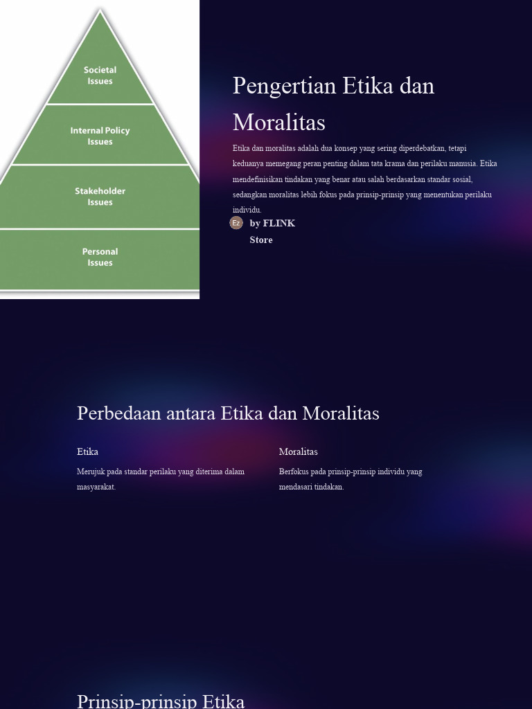 Etika dan Moralitas: Definisi dan Prinsip | PDF