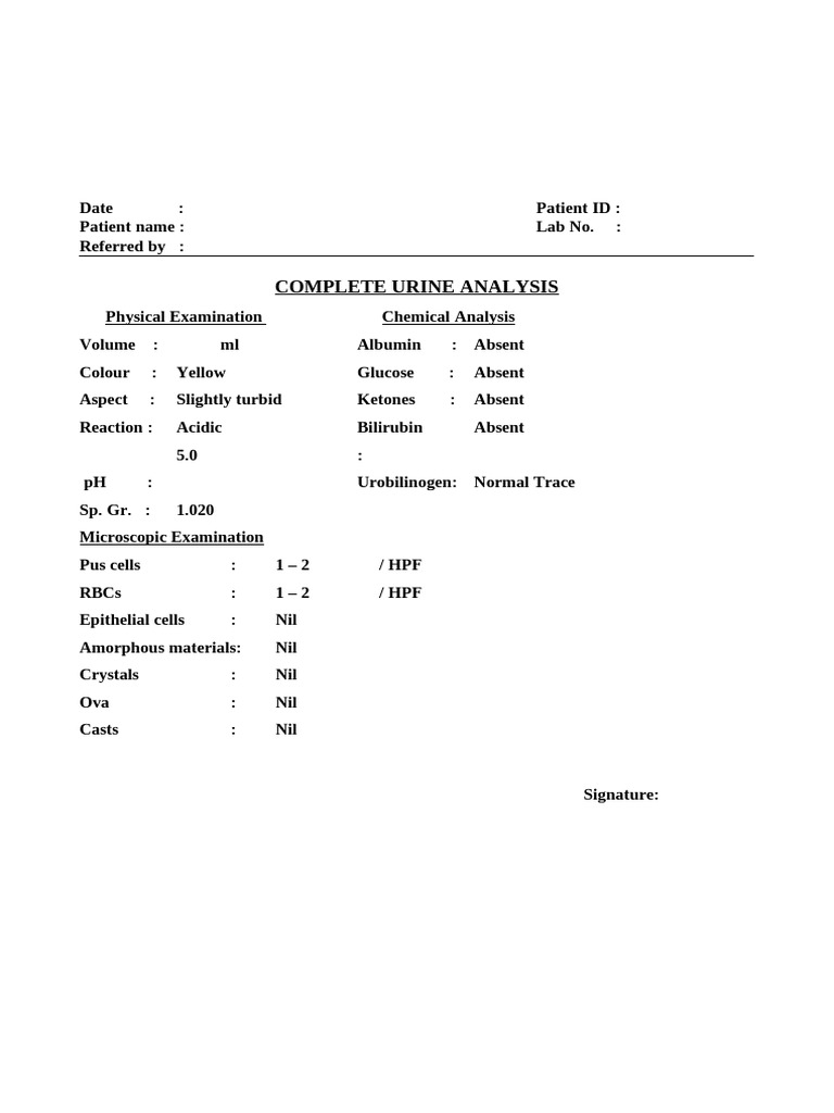 Urine Analysis | PDF