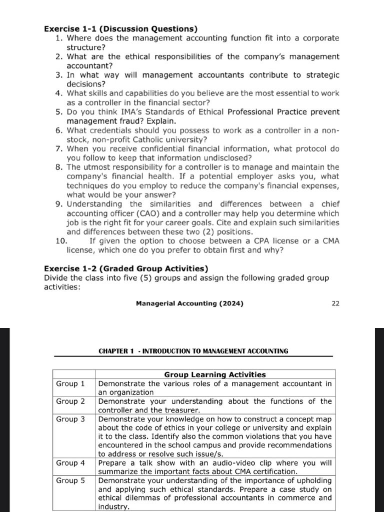 AC2102 Chapter 1 Exercises | PDF