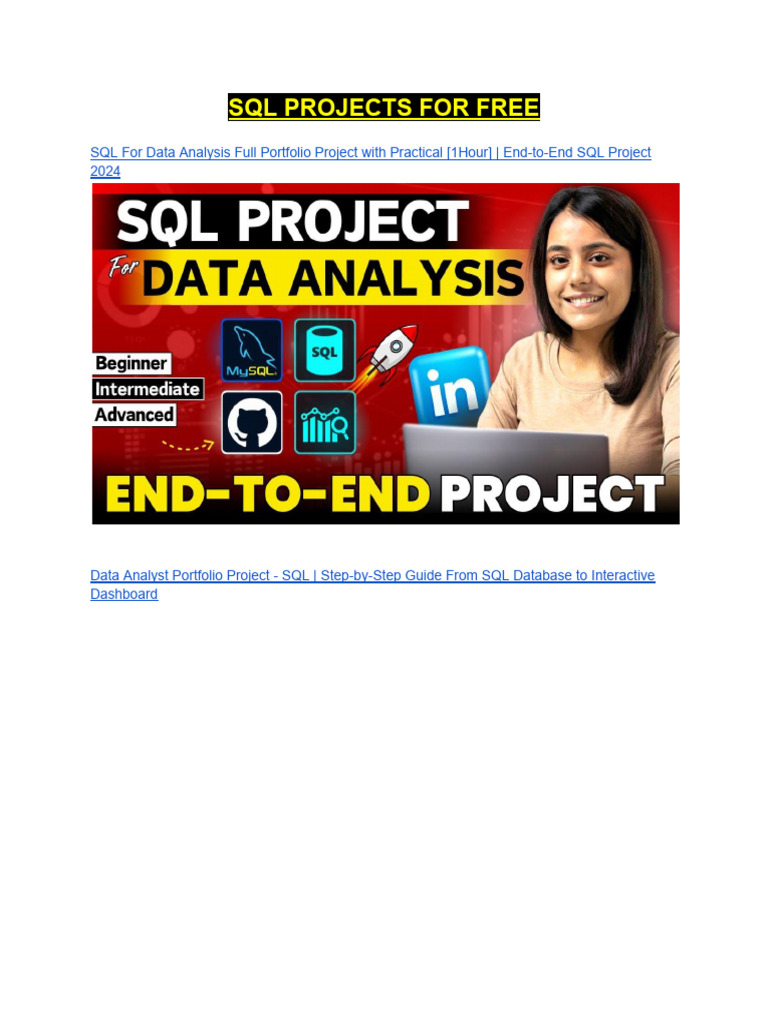 SQL Projects For Free | PDF | Technology & Engineering