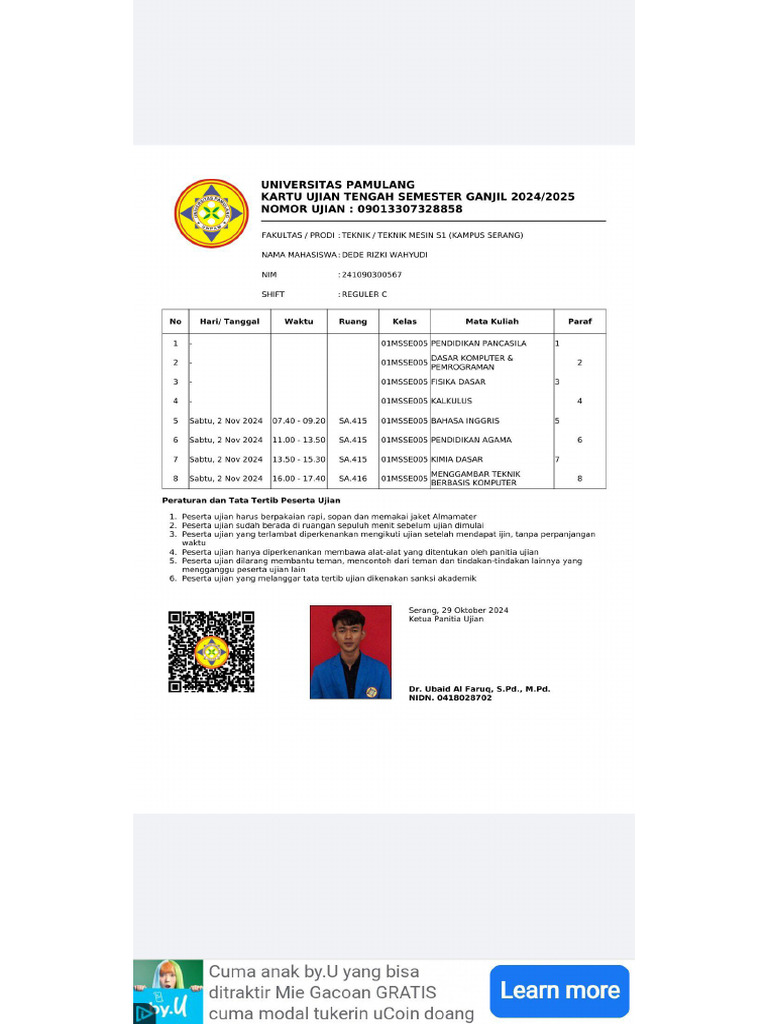 Fisika DEDE RIZKI WAHYUDI NIM 241090300567 | PDF