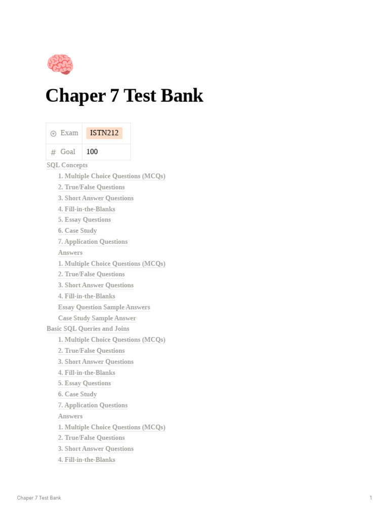 Chaper 7 Test Bank Pdf Sql Database Transaction