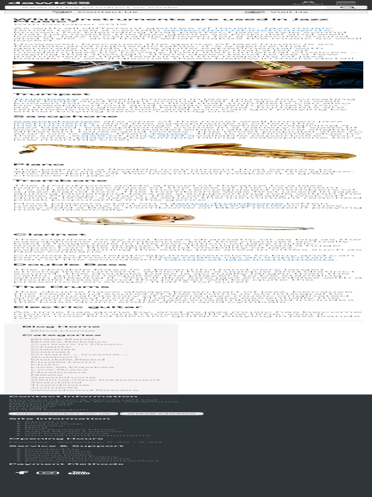 Essential Jazz Instruments Explained | PDF | Saxophone | Woodwind ...