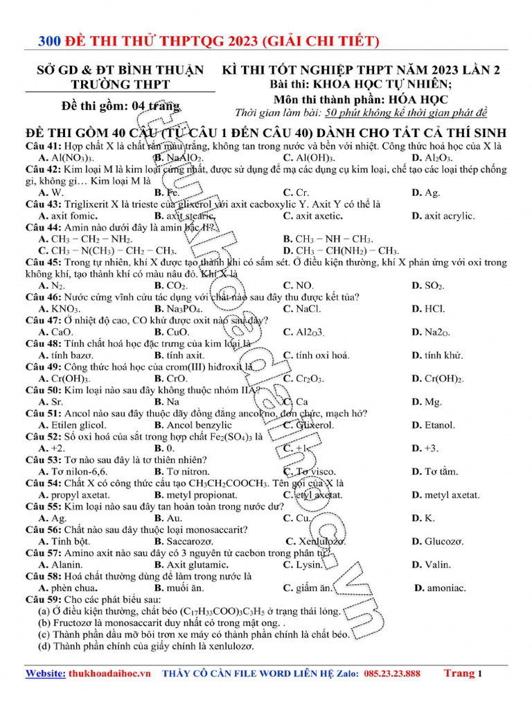 So Giao Duc Va Dao Tao Binh Thuan 2023 Lan 2 | PDF