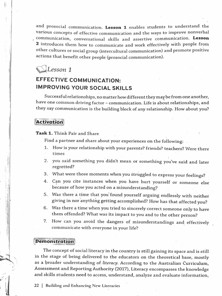 Social Literacy Effective Communication | PDF