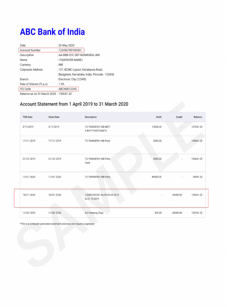 4 Bank Statement Sample | PDF