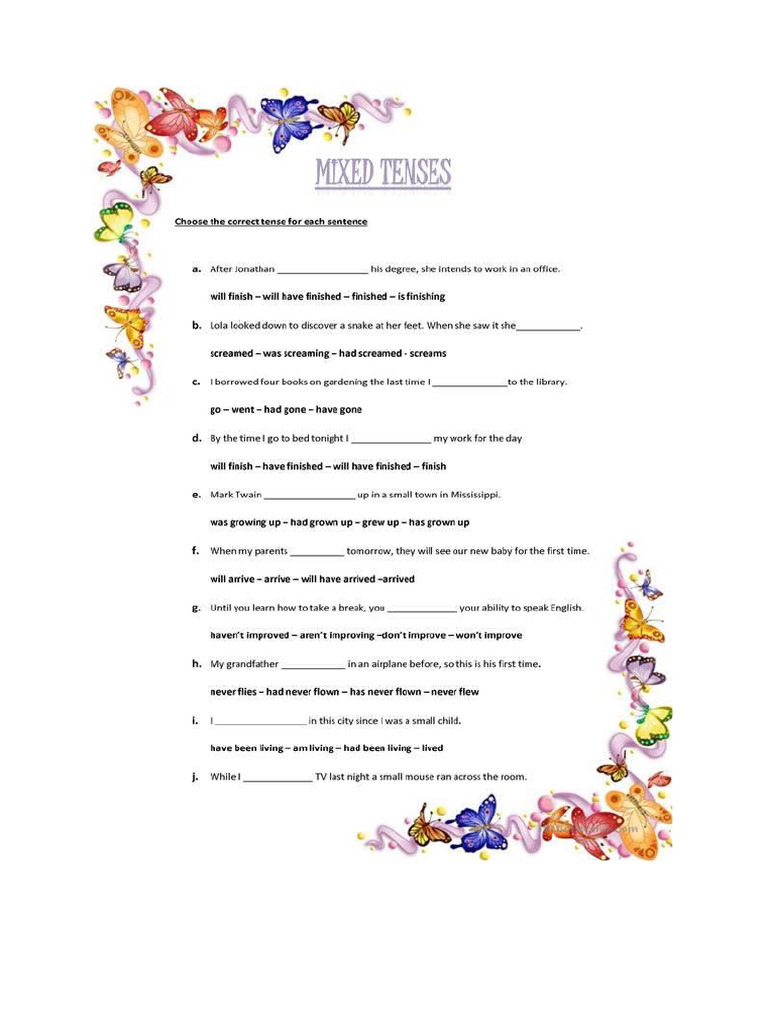 Multiple Choice Tenses | PDF