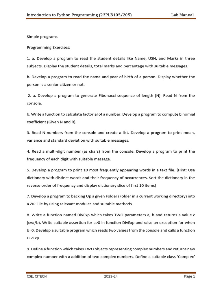 Python Manualex1 Ex2 Pdf Directory Computing Python Programming Language