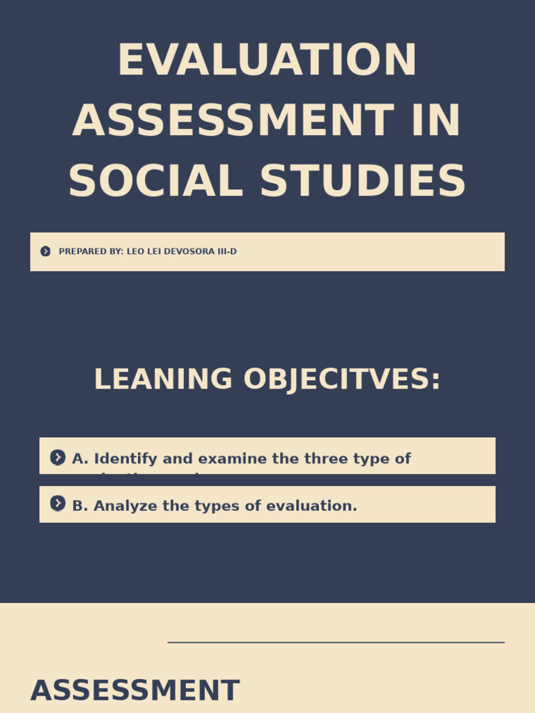 Evaluation Assessment in Social Studeis | PDF | Educational Assessment ...