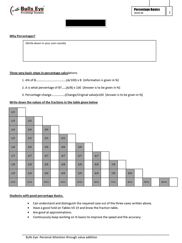 Percentage Basics | PDF | Odds | Percentage