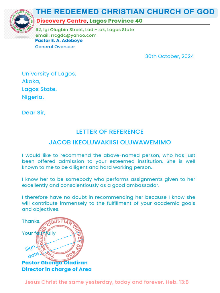 The Redeemed Christian Church of God | PDF | Religion & Spirituality