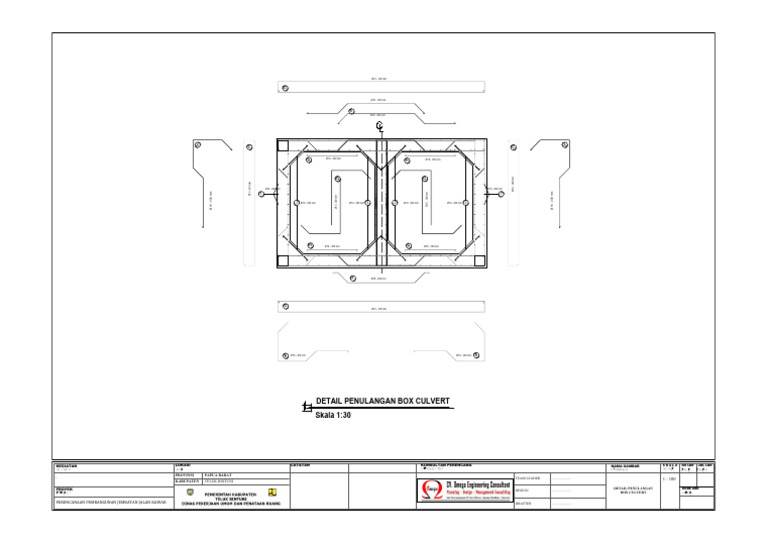 Box Culvert Kali Mati Bintuni-Detail Penulangan Box Culvert | PDF