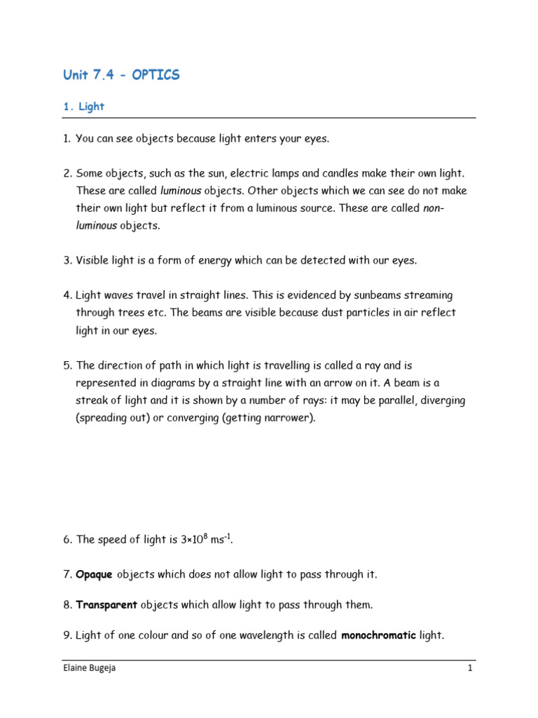 Optics | PDF | Refraction | Optics