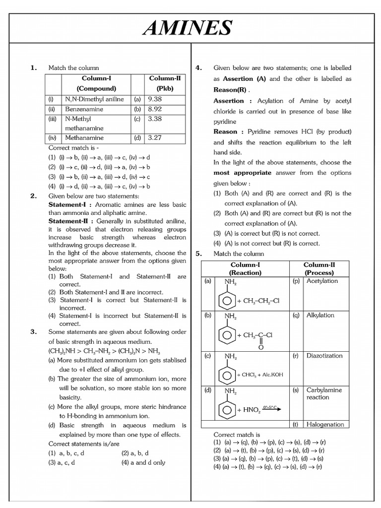 Assertion Reasoning DPP Amines | PDF
