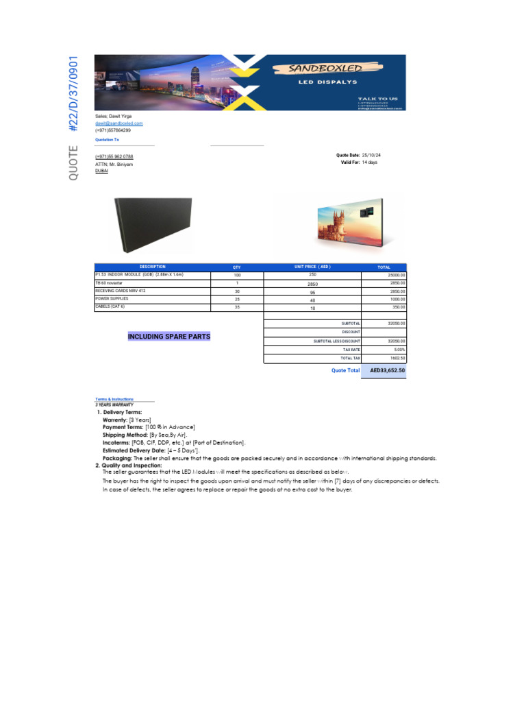 Quotation for LED Modules and Supplies | PDF | Business Law | Private Law