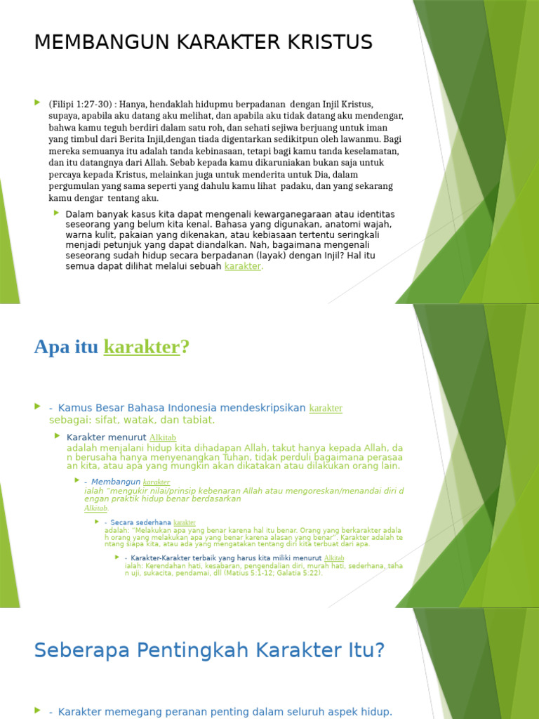 Membangun Karakter Kristus dalam Hidup | PDF