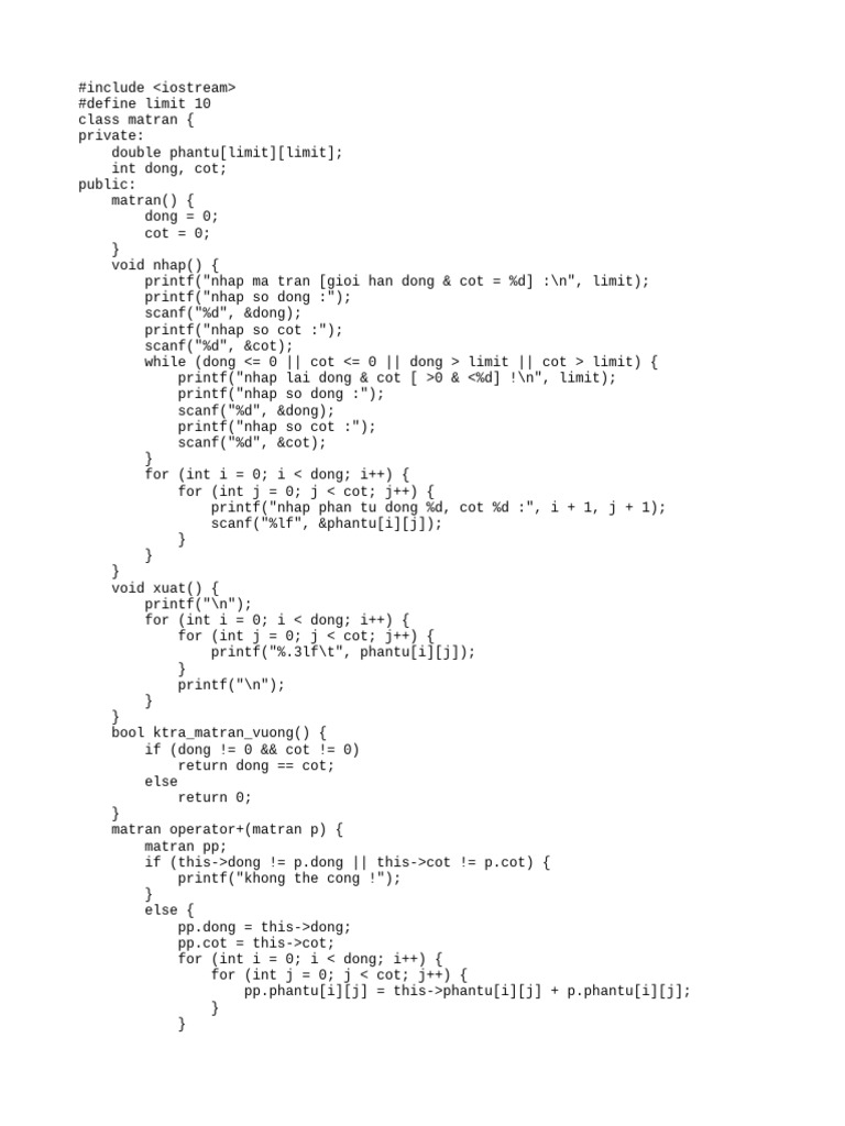 ma trận 1 | PDF | Computer Programming | Computer Standards