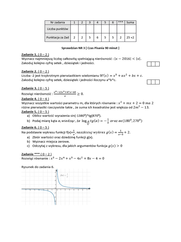 Sprawdzian NR 3 | PDF