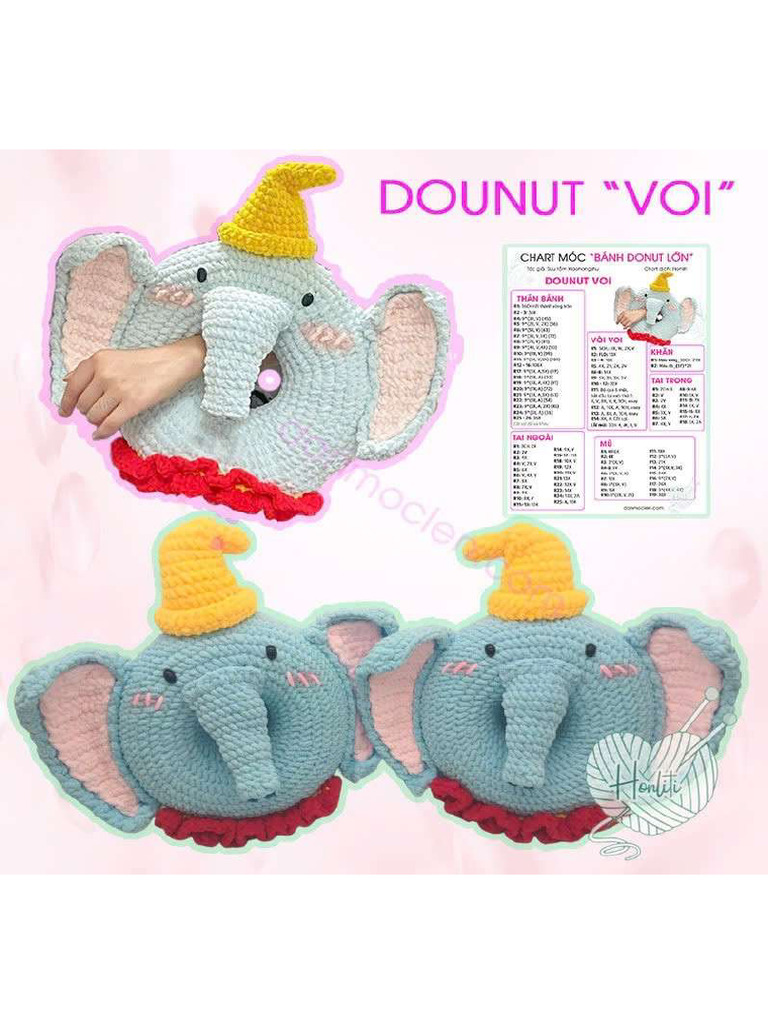 Elephant Donut - Crochet Pattern | PDF