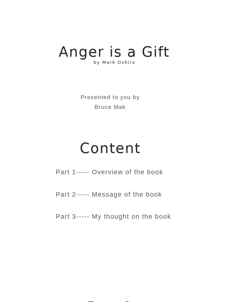 "Anger Is a Gift" Book Review | PDF | Psychological Concepts | Emotions