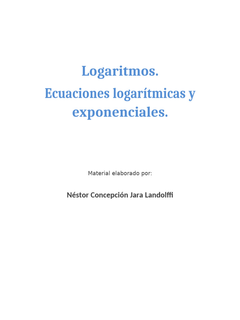 Logaritmos y Exponenciales | PDF | Logaritmo | Ecuaciones