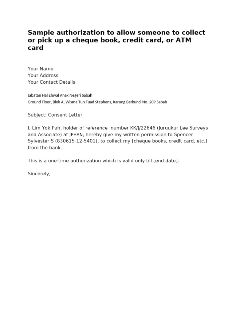 Sample-authorization-to-allow-Someone-to-Collect-a-Cheque-Book (1) | PDF