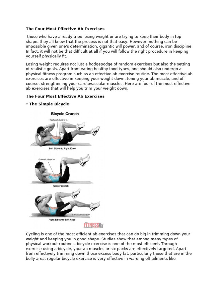 The Four Most Effective Ab Exercises | PDF | Abdomen | Clinical Medicine