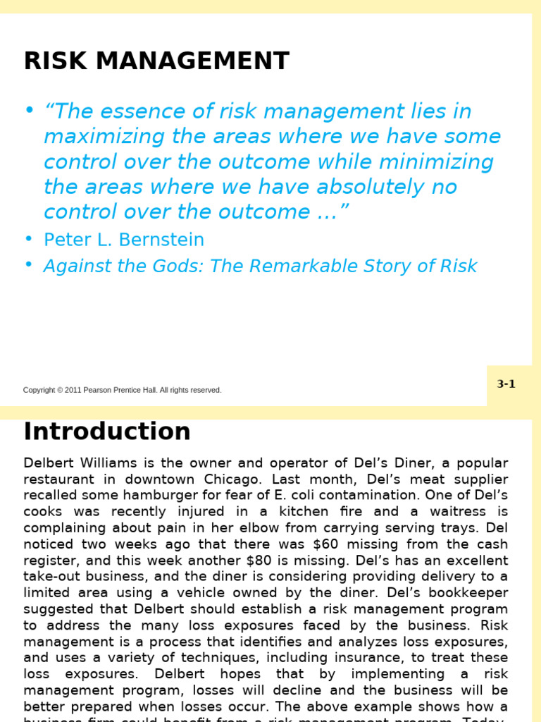 Nisar Lec 2ch03 RISK MANAGEMENT | PDF | Insurance | Risk Management