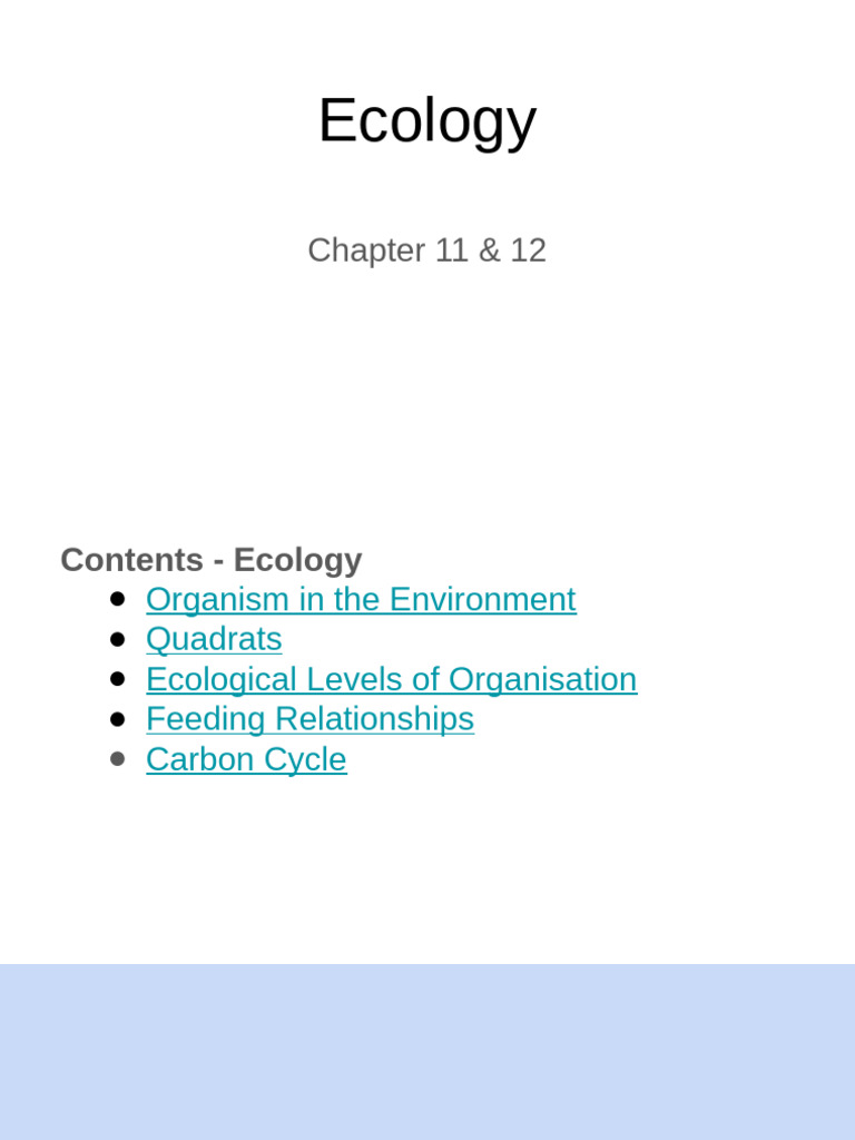 Ecology | PDF | Food Web | Ecosystem