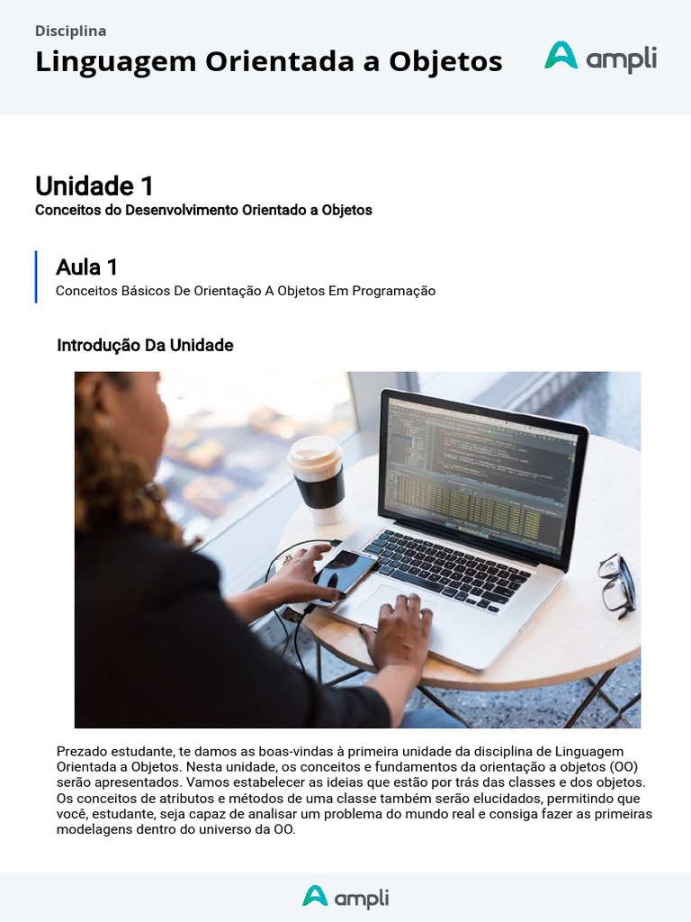 Disciplina Linguagem Orientada A Objetos Pdf Classe Programação De Computadores