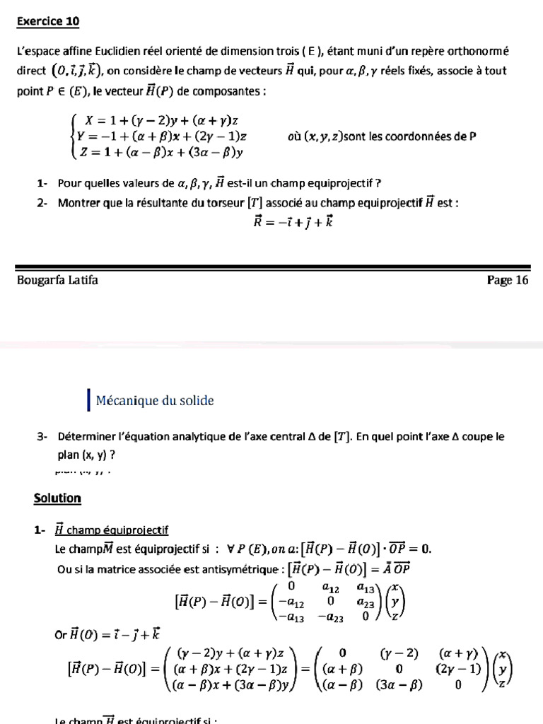 Corrige Meca L2-MI 22-23 | PDF