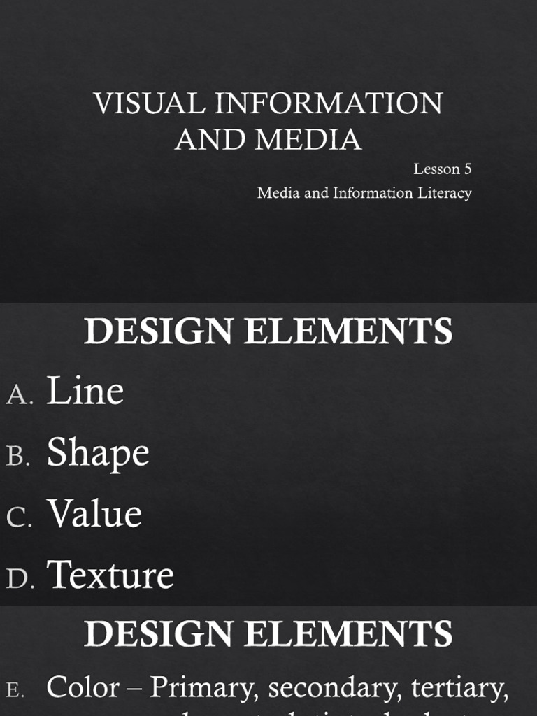 Q2-Lesson-5_VISUAL-INFORMATION-AND-MEDIA | PDF | Composition (Visual Arts) | Graphics