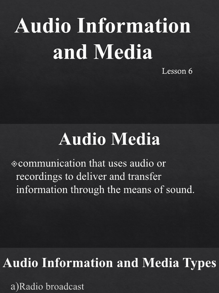 Q2 Lesson 6 Audio Information and Media | PDF | Digital Audio | Data Compression