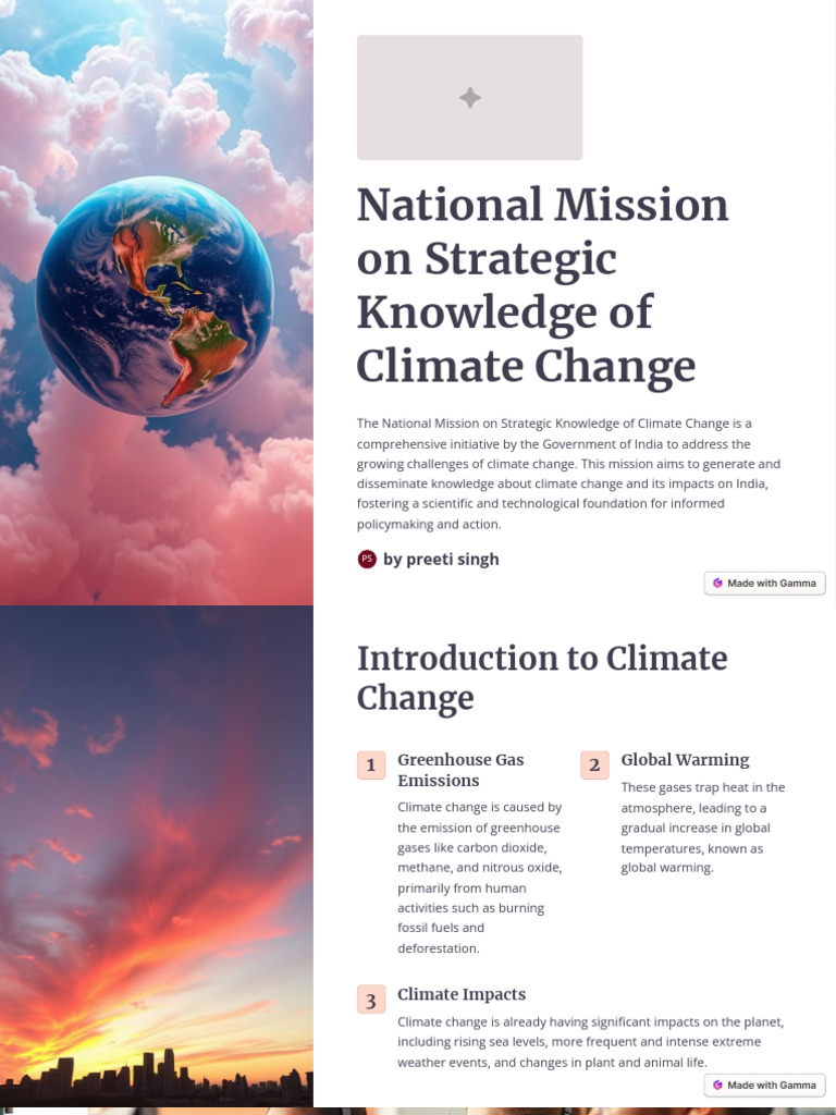 National Mission On Strategic Knowledge of Climate Change | PDF ...
