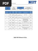 Night Shift Allowance Policy. | PDF