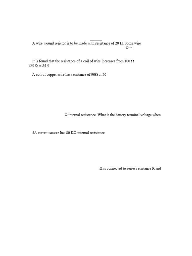 Sheet 1 | PDF | Electrical Resistance And Conductance | Resistor