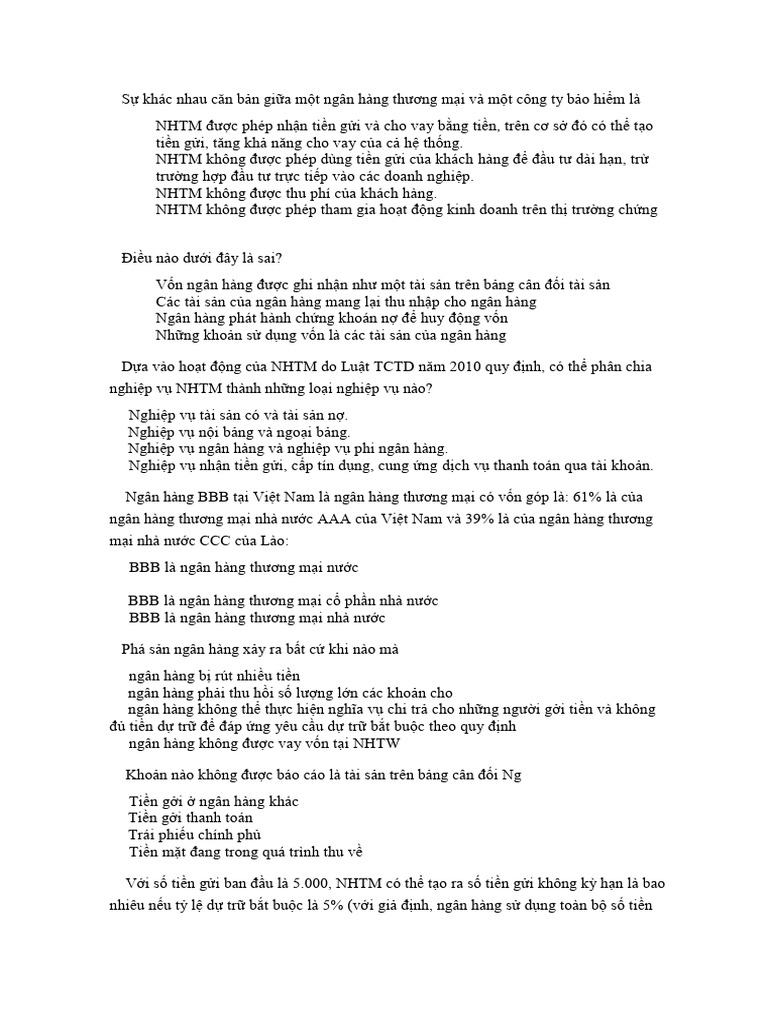 Tong Hop NHTM | PDF