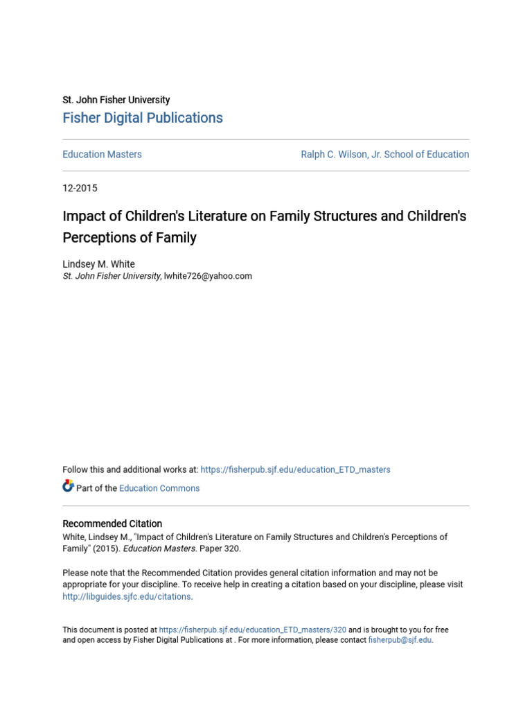 Impact of Childrens Literature On Family Structures and Children | PDF ...
