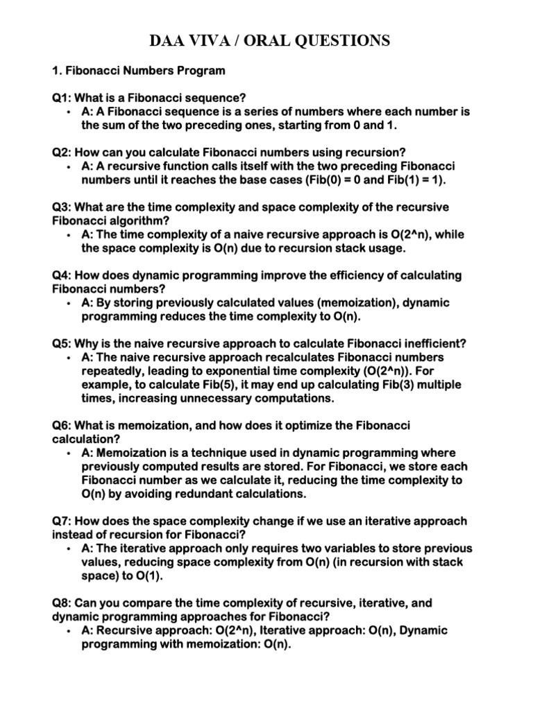 Daa Viva and Oral Question and Answers | PDF | Dynamic Programming ...