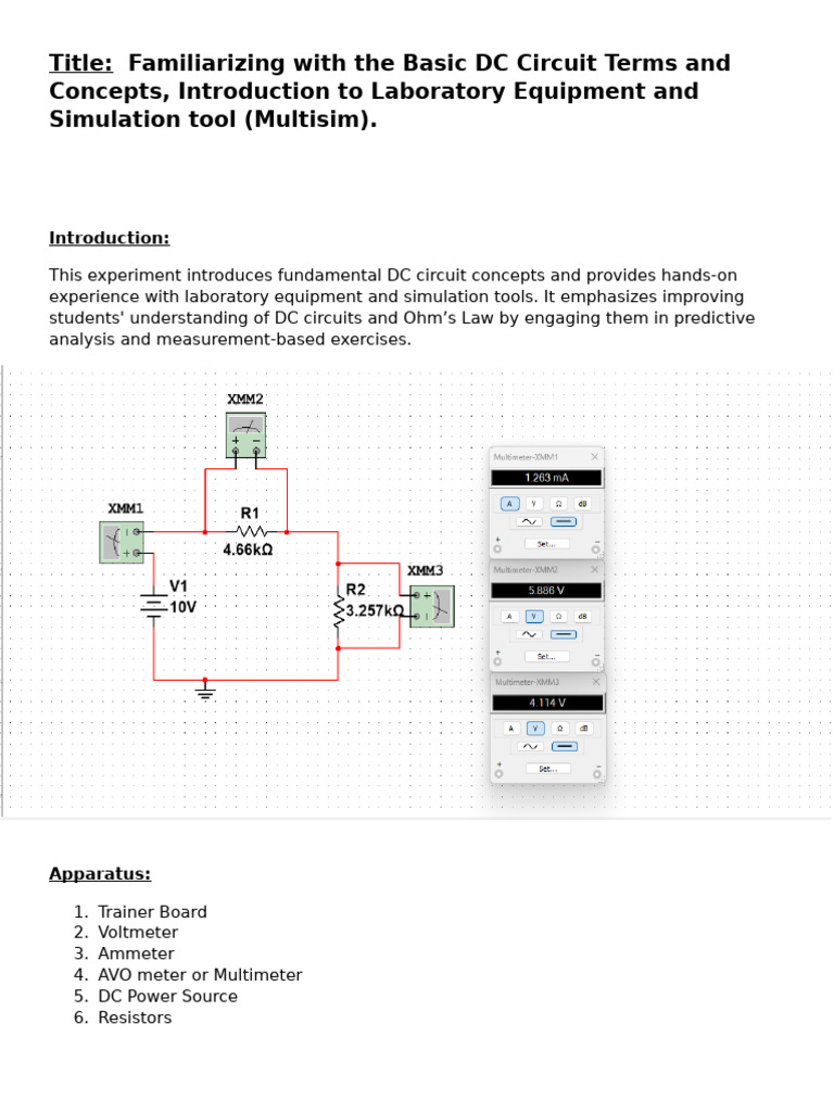 Understanding DC Circuits and Measurements | PDF | Resistor | Electrical Network
