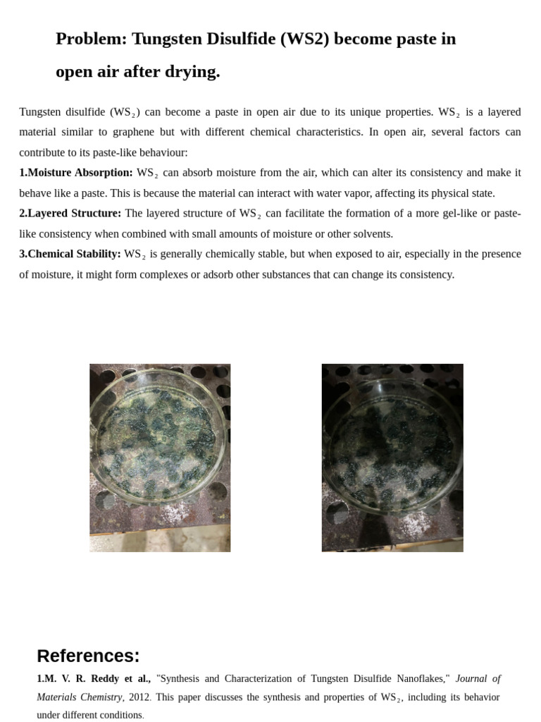 WS2 Problem and Its Solution | PDF | Nanomaterials | Tungsten