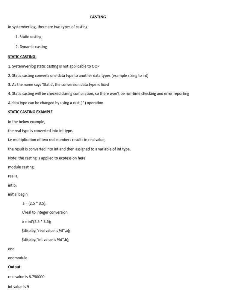 casting software | PDF | Integer (Computer Science) | Mathematical Logic