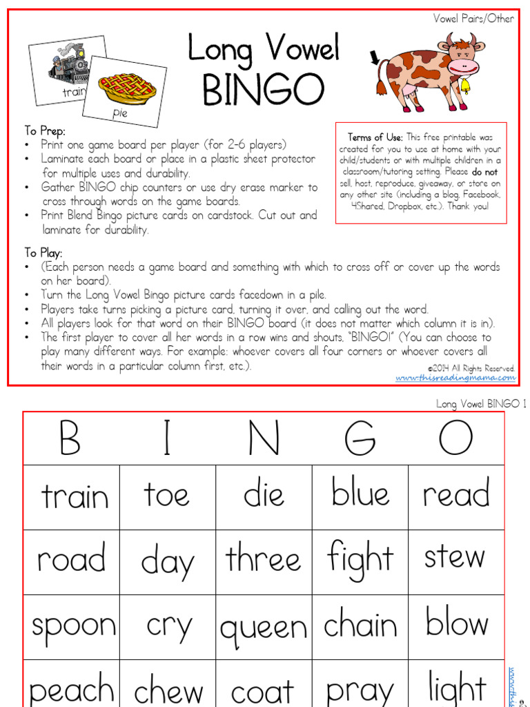 Longvowelbingo | PDF