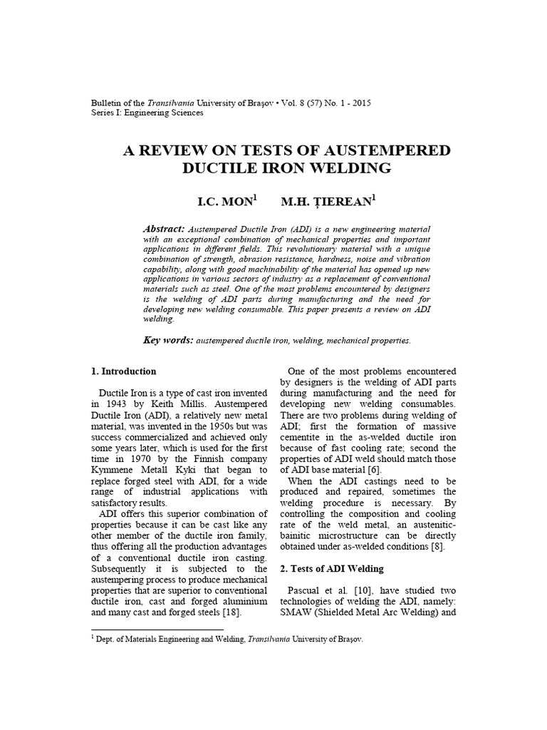 A Review On Tests of Austempered Ductile Iron | PDF | Construction ...